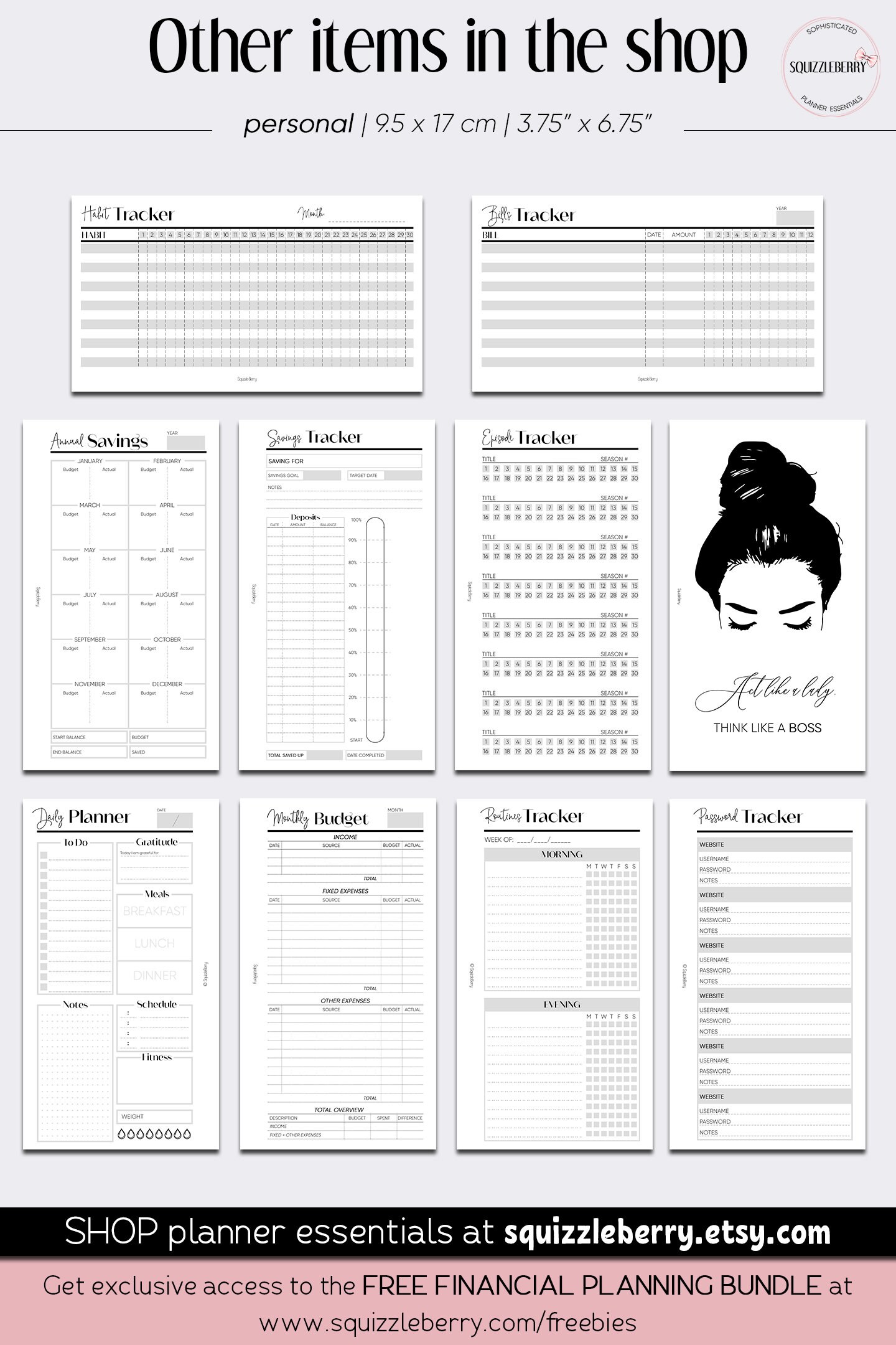 PRINTED Inserts Shopping List Budget Planner Personal - Etsy