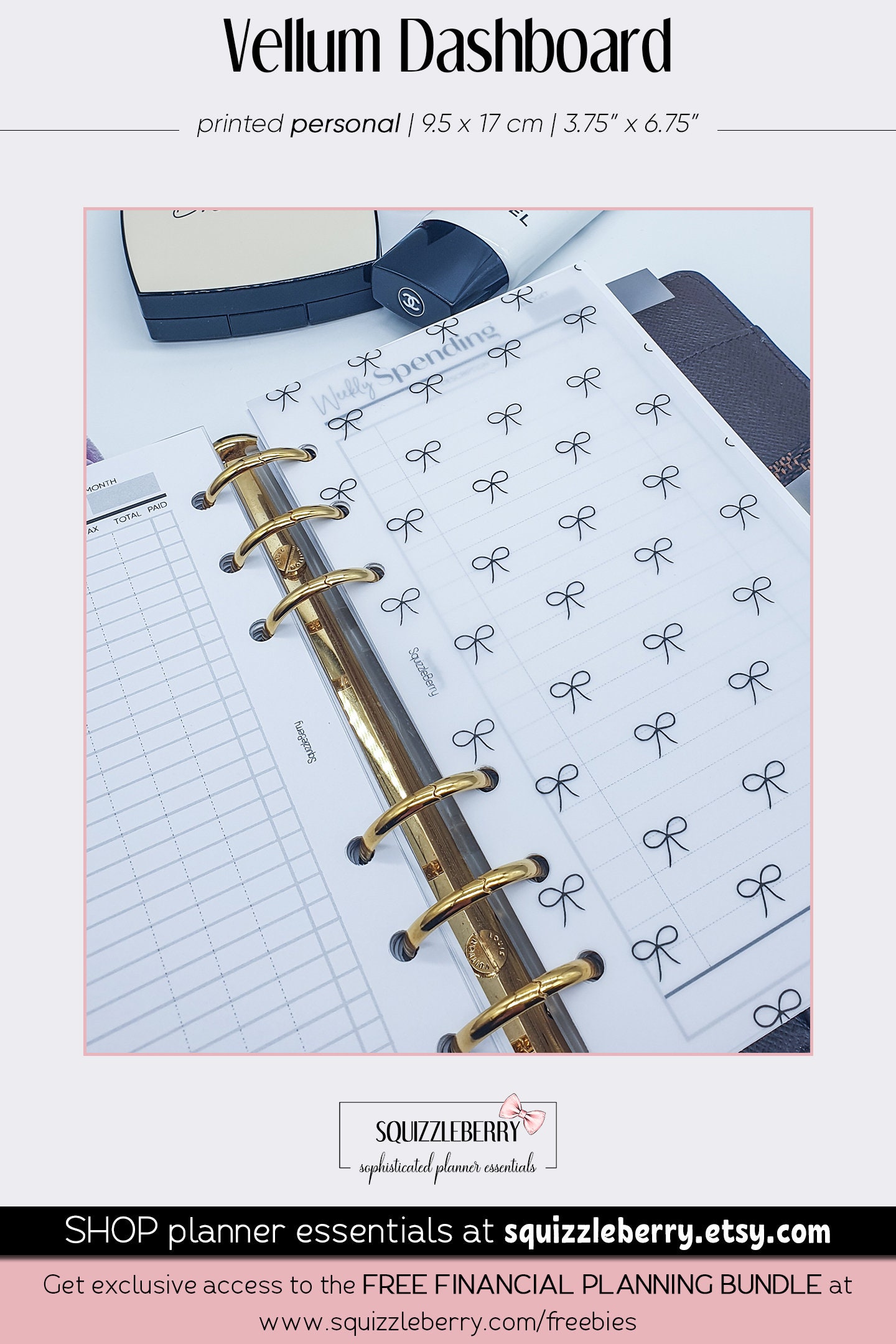 PRINTED Business Vellum Dashboard Filofax Dashboard for | Etsy