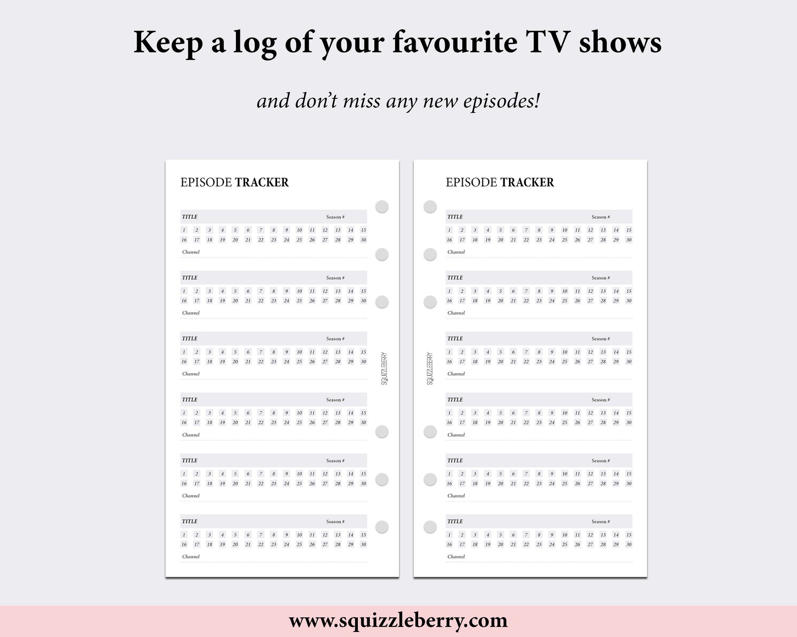 PRINTED Episode Tracker TV Show Tracker Netflix Tracker TV | Etsy