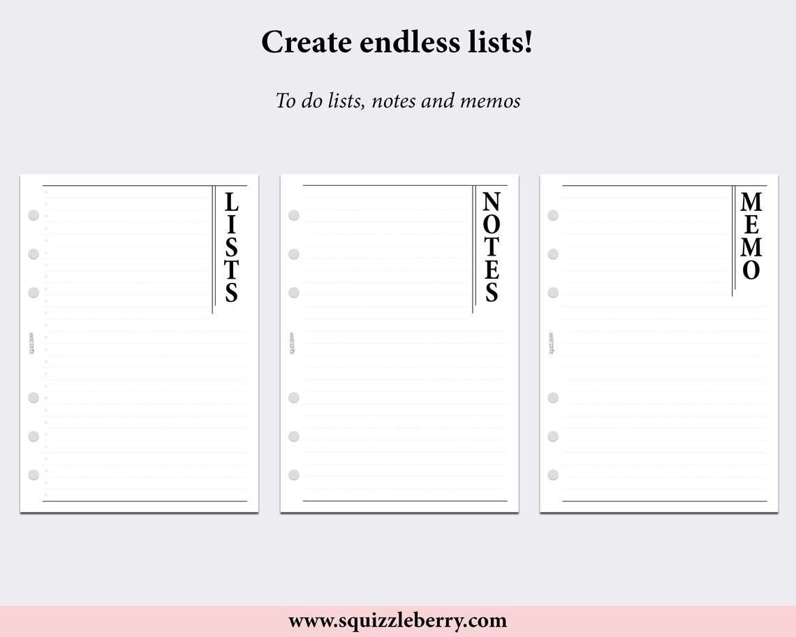 PRINTED Notes Pages Lined Paper to Do List With Checkboxes | Etsy