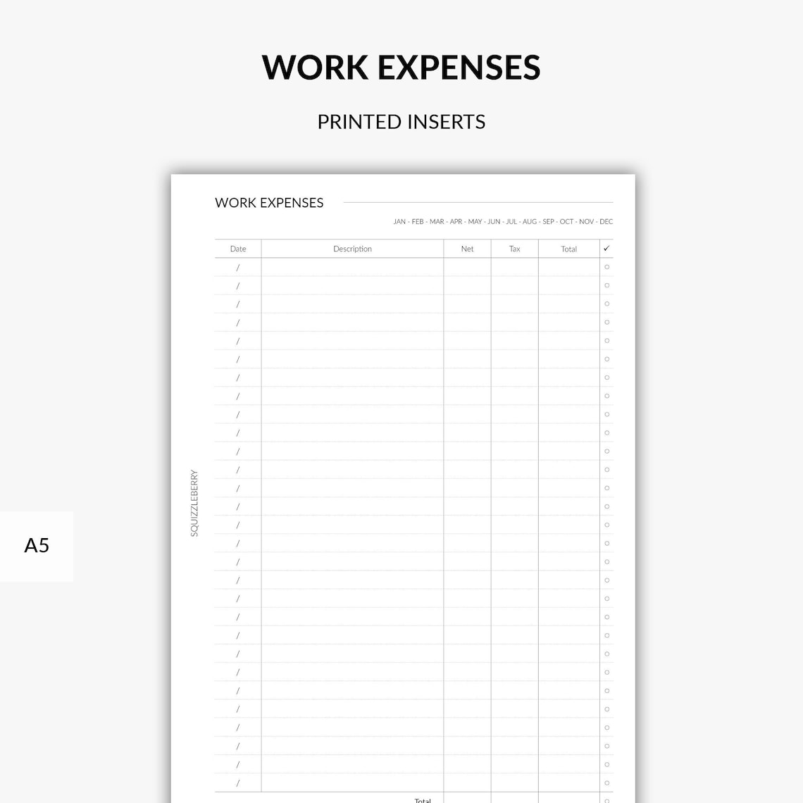 PRINTED Business Expense Expense Tracker Work Expenses - Etsy