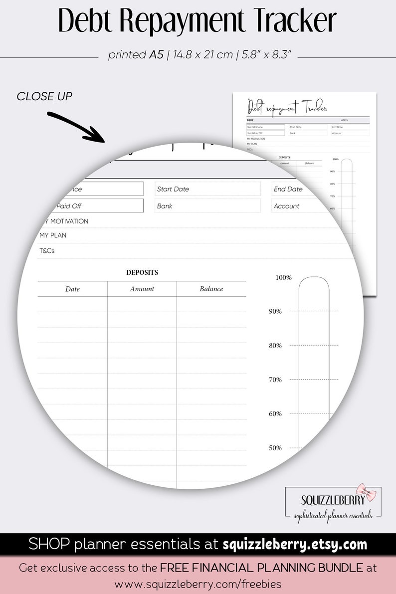 PRINTED Debt Repayment Debt Tracker Debt Payoff Tracker | Etsy