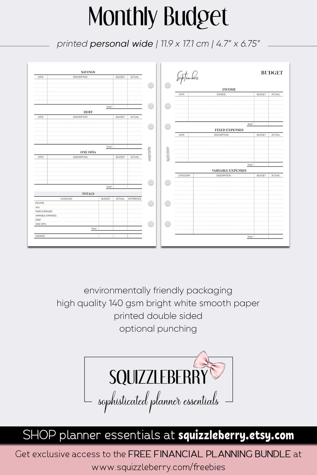 PRINTED Budget Tracker, Money Planner, Expense Tracker, Monthly Budget ...