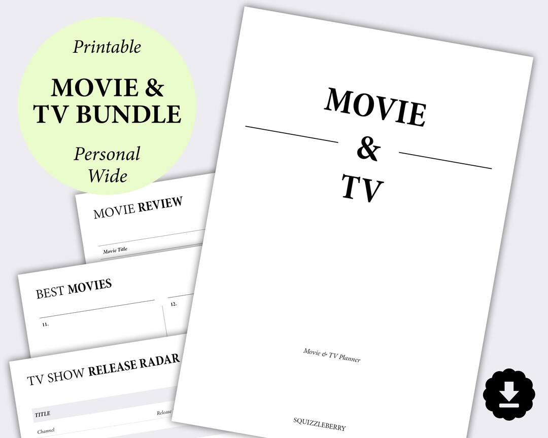 Movie & TV Bundle Planner Printable Movies to Watch TV - Etsy