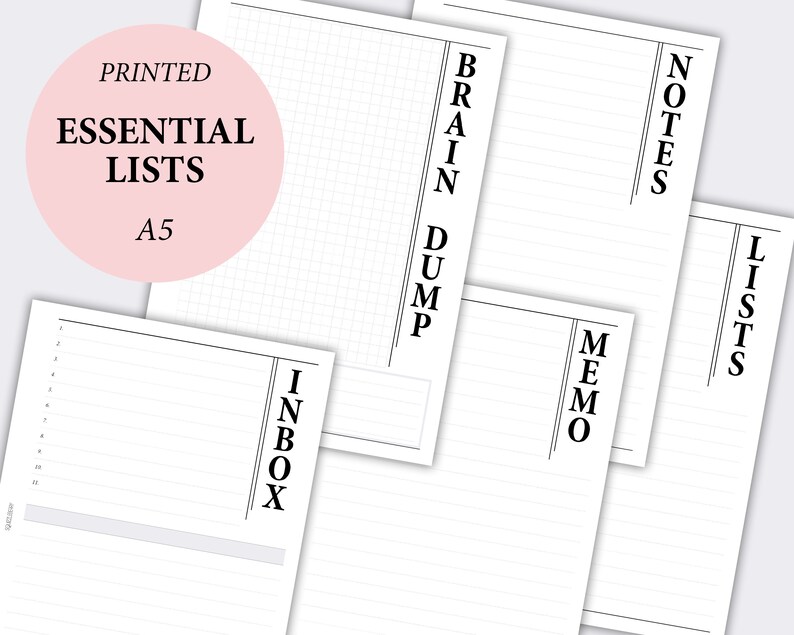PRINTED Notes Pages Lined Paper to Do List With Checkboxes - Etsy