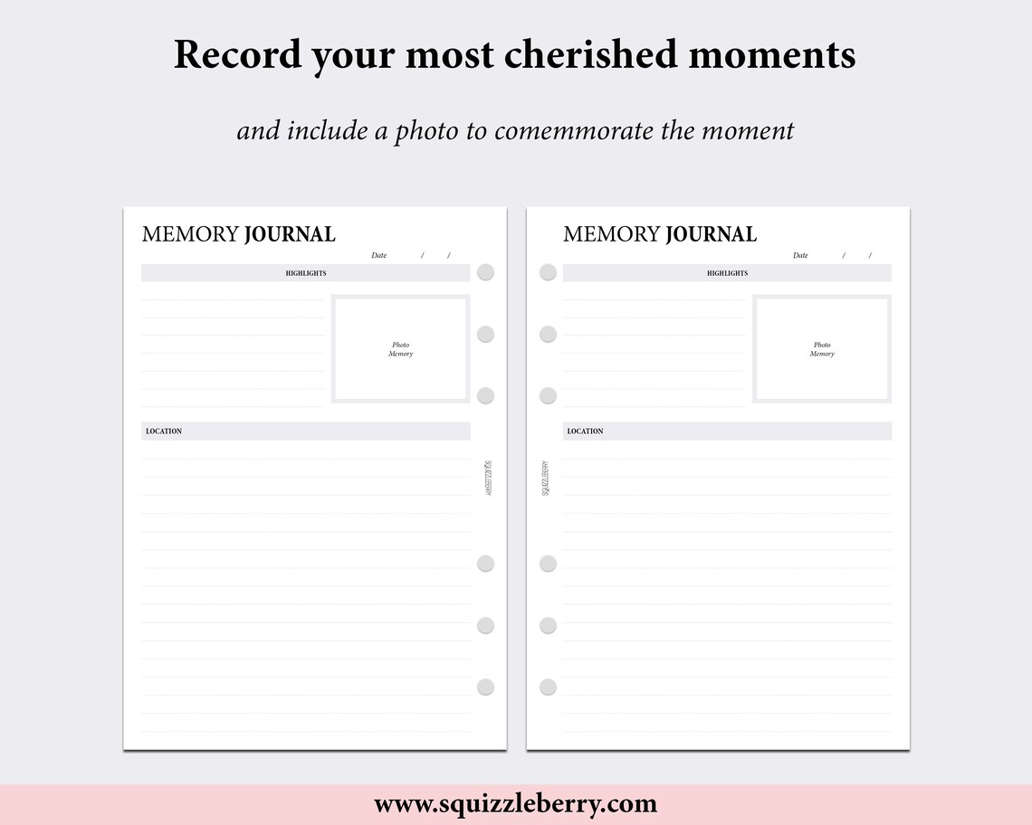 PRINTED Memory Journal Writing Journal Daily Thoughts Pages - Etsy UK