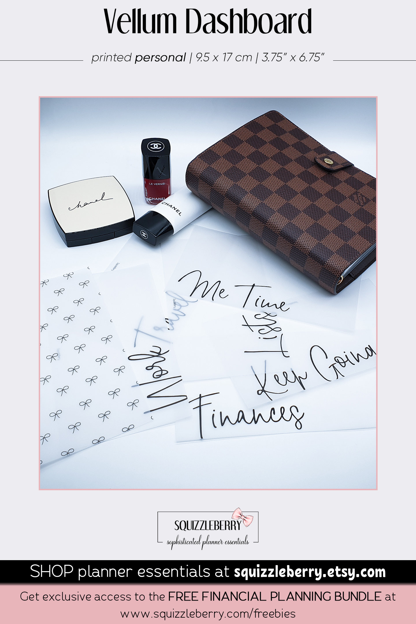 PRINTED Business Vellum Dashboard Filofax Dashboard for | Etsy