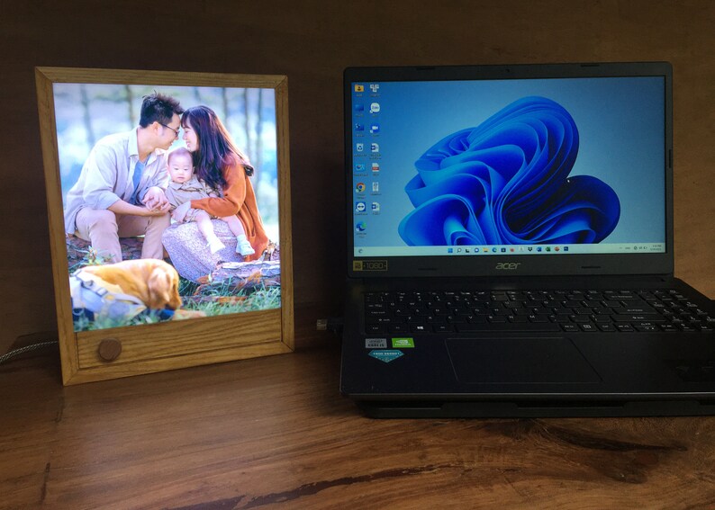 Custom Frame Led Lights Photo Box, Personalized Gifts Photo on Wood ...