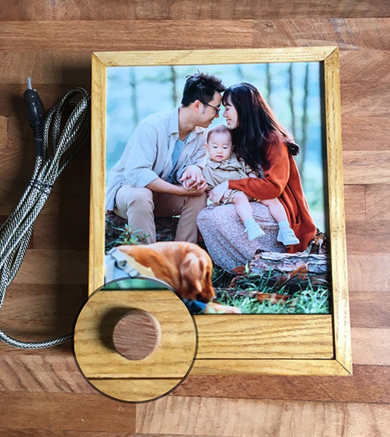 Custom Frame Led Lights Photo Box, Personalized Gifts Photo on Wood ...