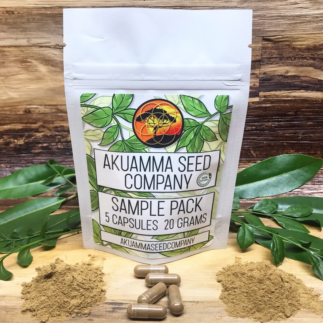 Buy Akuamma Seed Powder Sample Pack 20-1 Extract picralima Nitida 5 Capsules & 20 Grams of ...