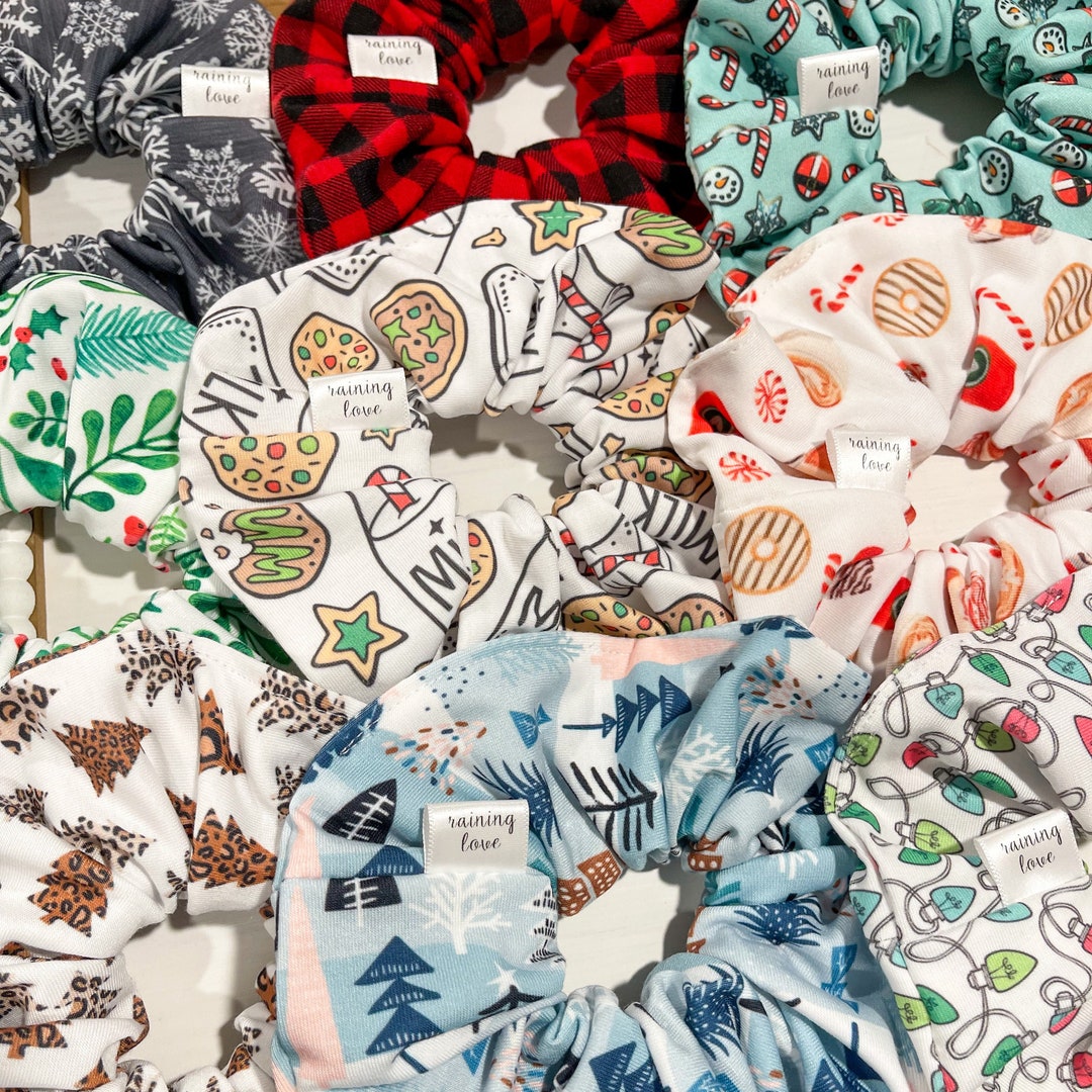50 PRINTS Build Your Own Pack Christmas Scrunchies Winter Scrunchies - Etsy
