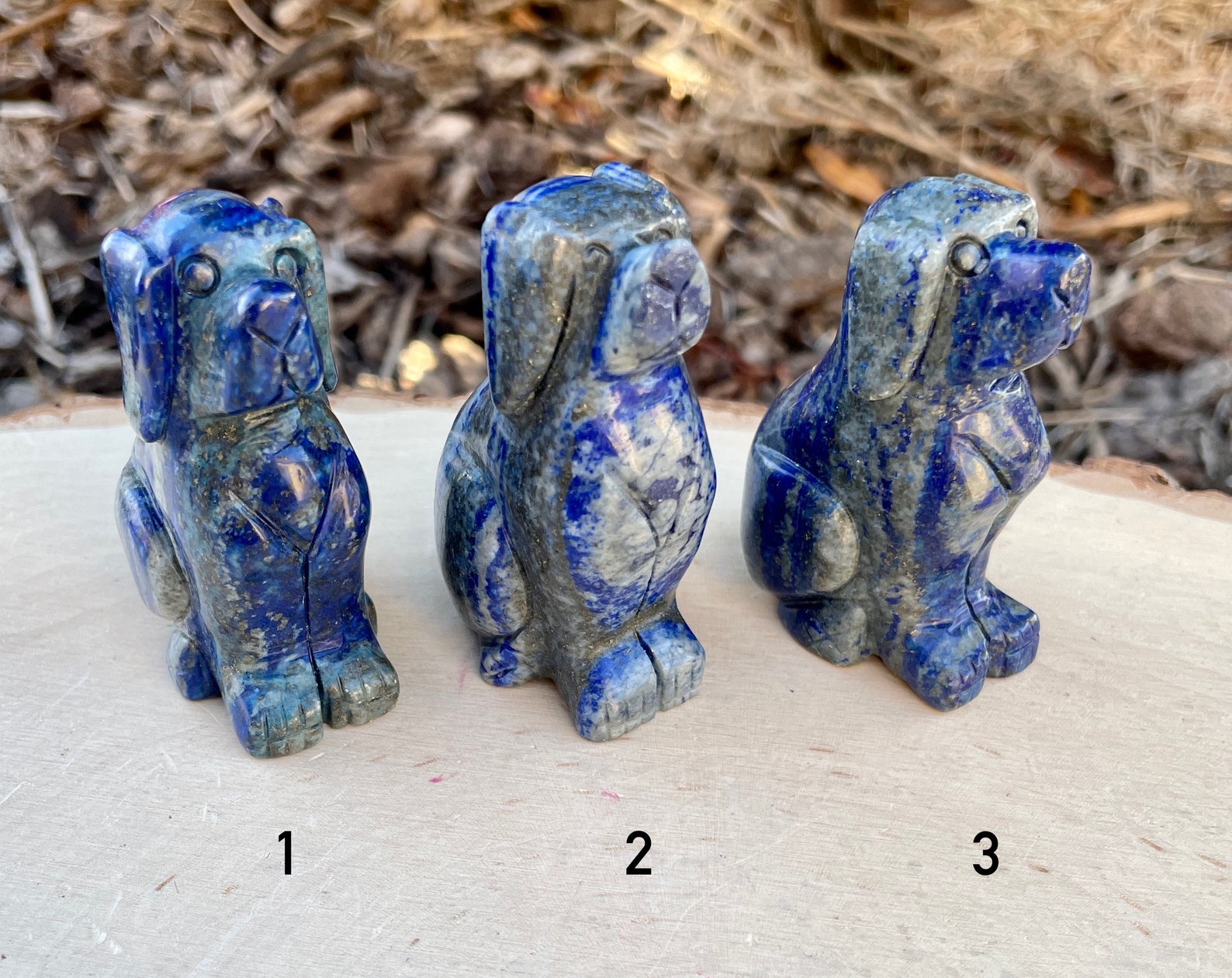 LAPIS LAZULI DOG 2.5 Choice Crystal Stone Carving | Etsy