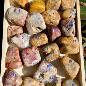 Choice CRAZY LACE AGATE Tumble, Polished Crystal Gemstone Stone Tumbles, Mexico, Spiritual Gifts ...