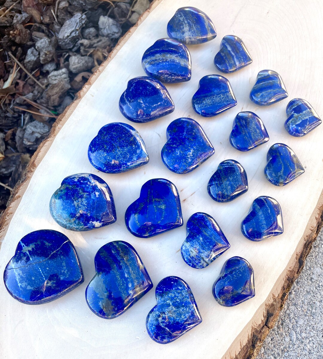 LAPIS LAZULI HEART, Choice, Polished Crystal Gemstone, Royal Blue ...