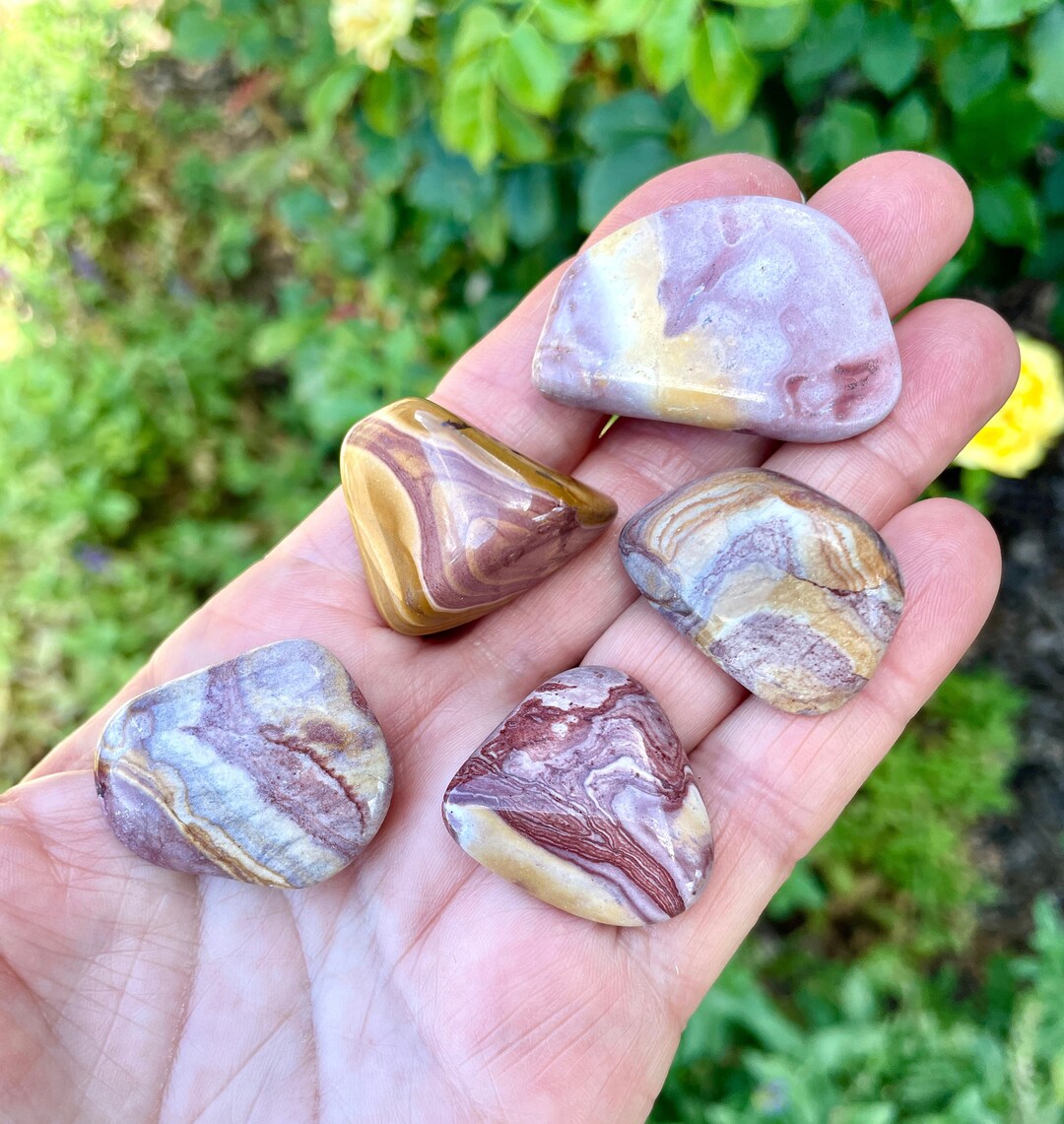 5 NEVADA WONDERSTONE Small Polished Tumbles, 1.9 Oz, Rhyolite Jasper ...