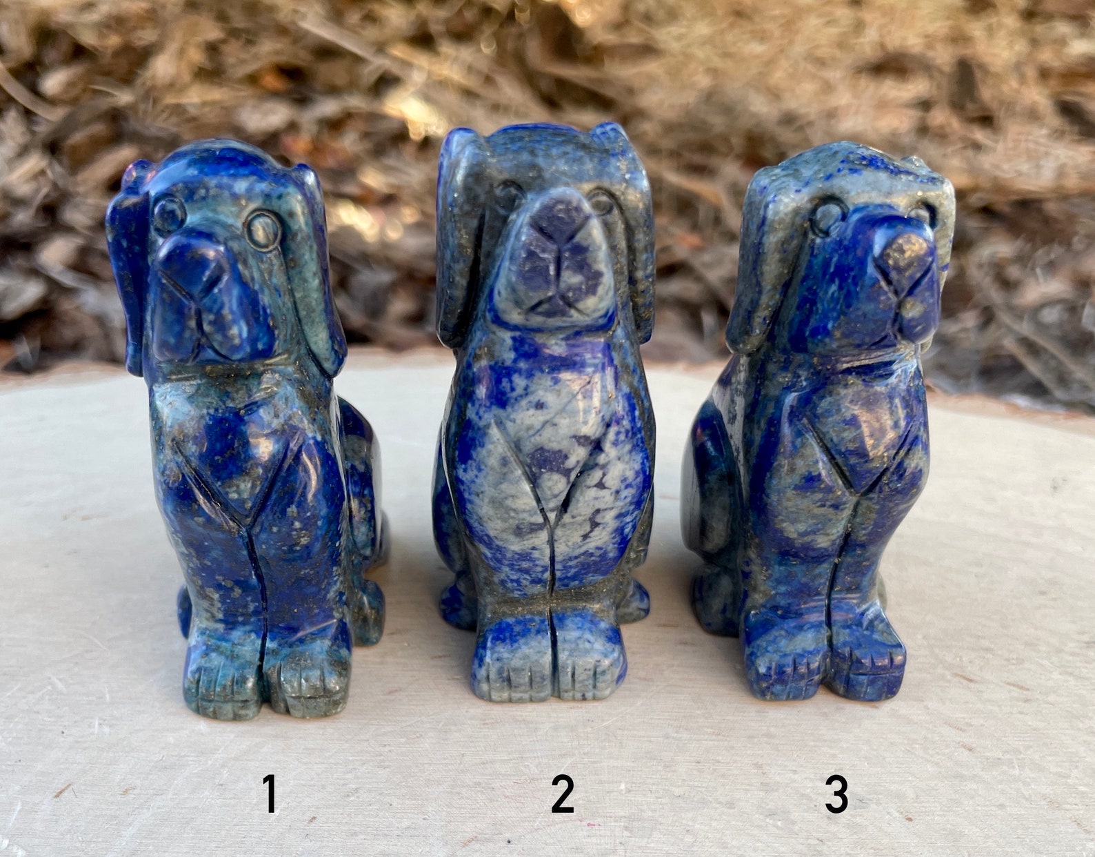 LAPIS LAZULI DOG 2.5 Choice Crystal Stone Carving | Etsy