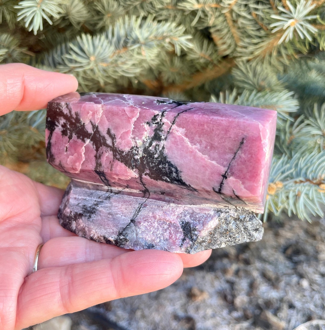 RHODONITE SPECIMEN FREEFORM, Raspberry Pink, Raw & Polished, Brazil ...