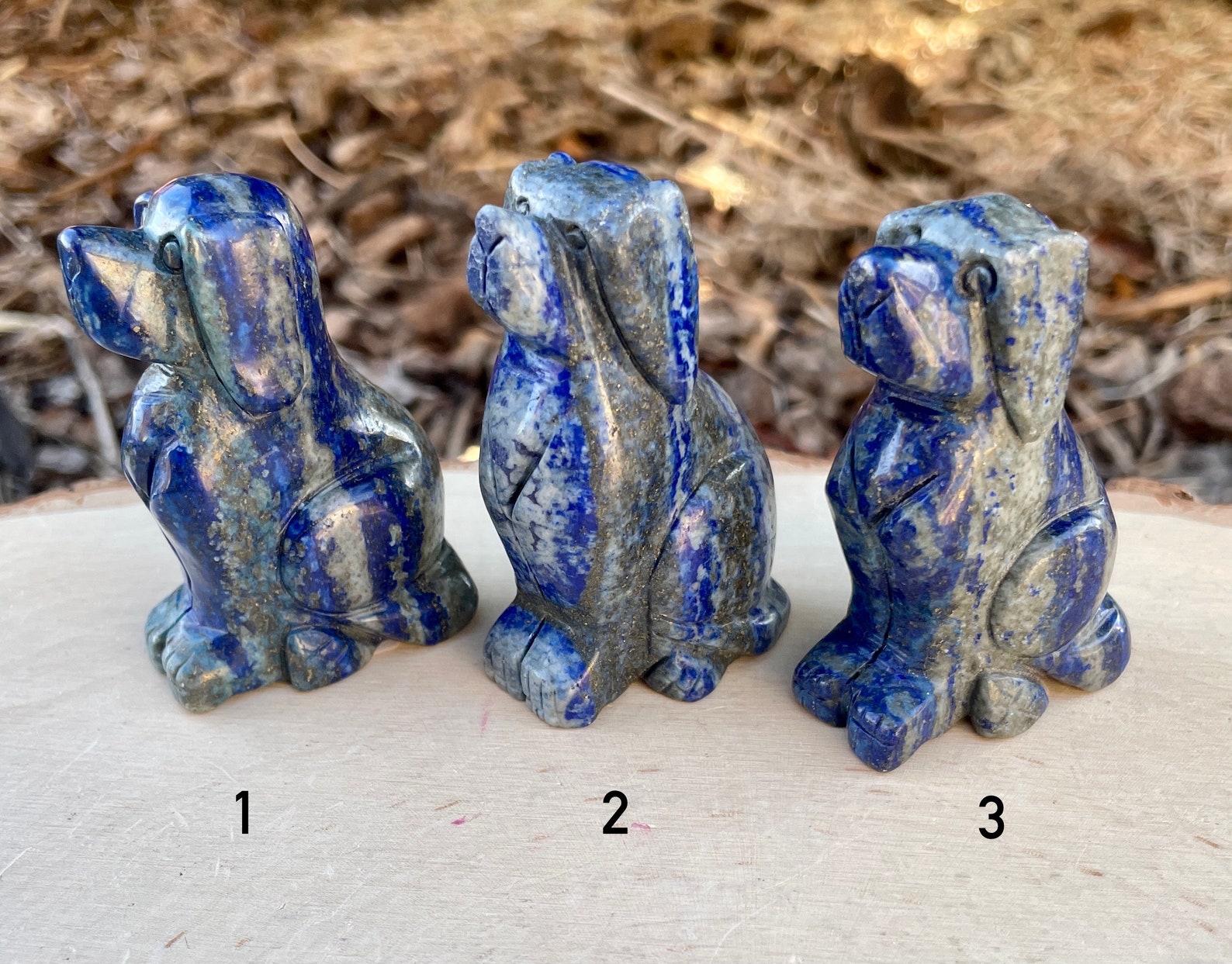 LAPIS LAZULI DOG 2.5 Choice Crystal Stone Carving | Etsy