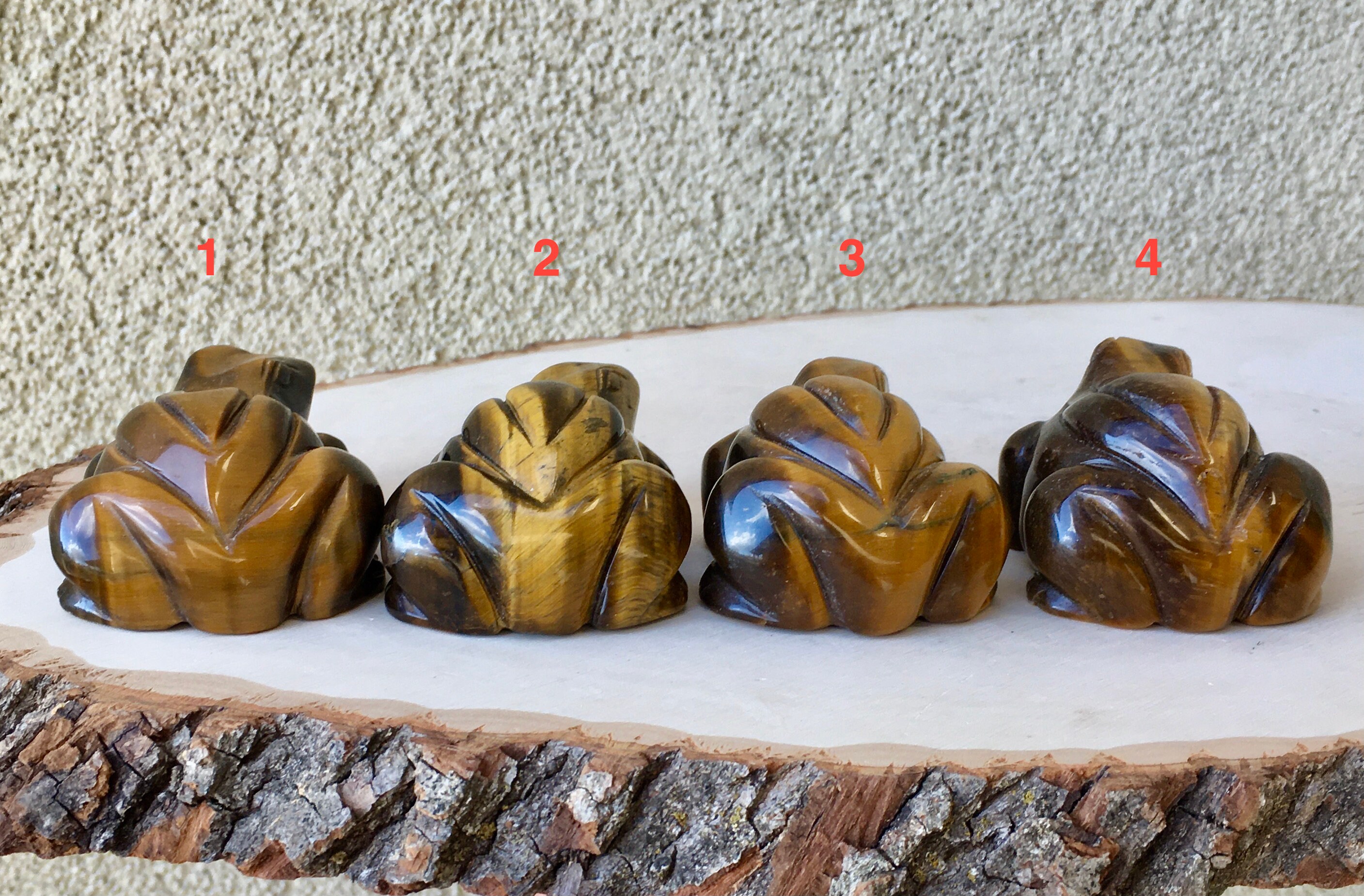 TIGER'S EYE FROG Choice 2.5 Flashy Natural Carved | Etsy