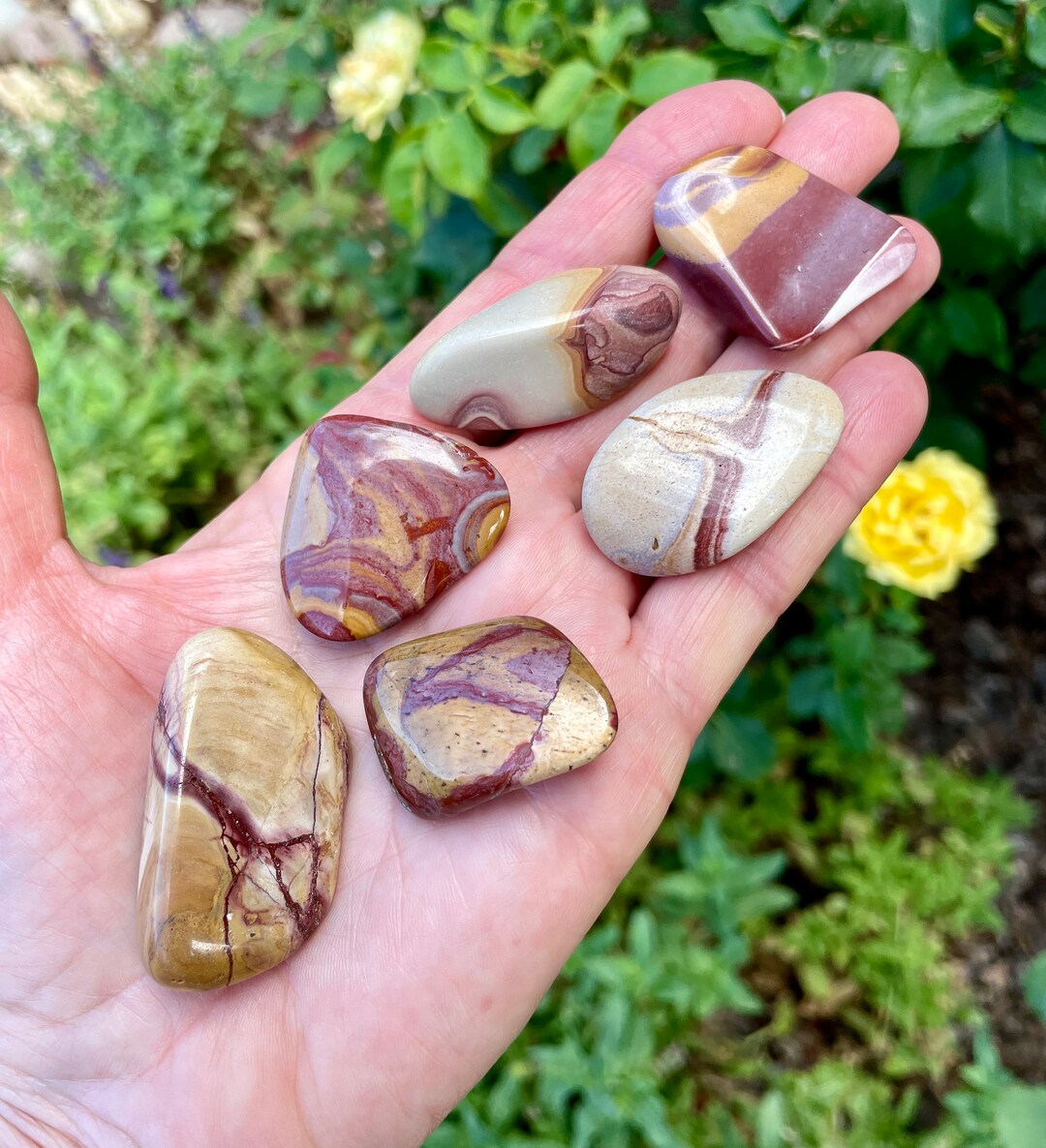 6 NEVADA WONDERSTONE Small Polished Tumbles, 2.7 Oz, Rhyolite Jasper ...