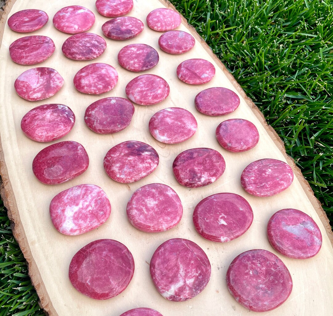 Norway THULITE MINI PALM Stone, Choice, Worry Pocket Stones, Natural ...