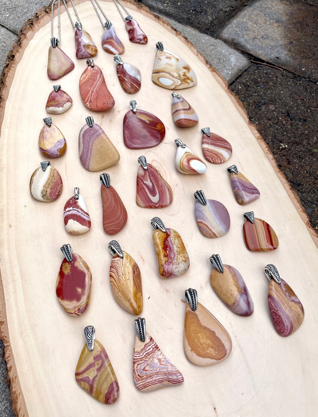 NEVADA WONDERSTONE NECKLACE, Choice, 18"-24", Natural Rhyolite Banded ...