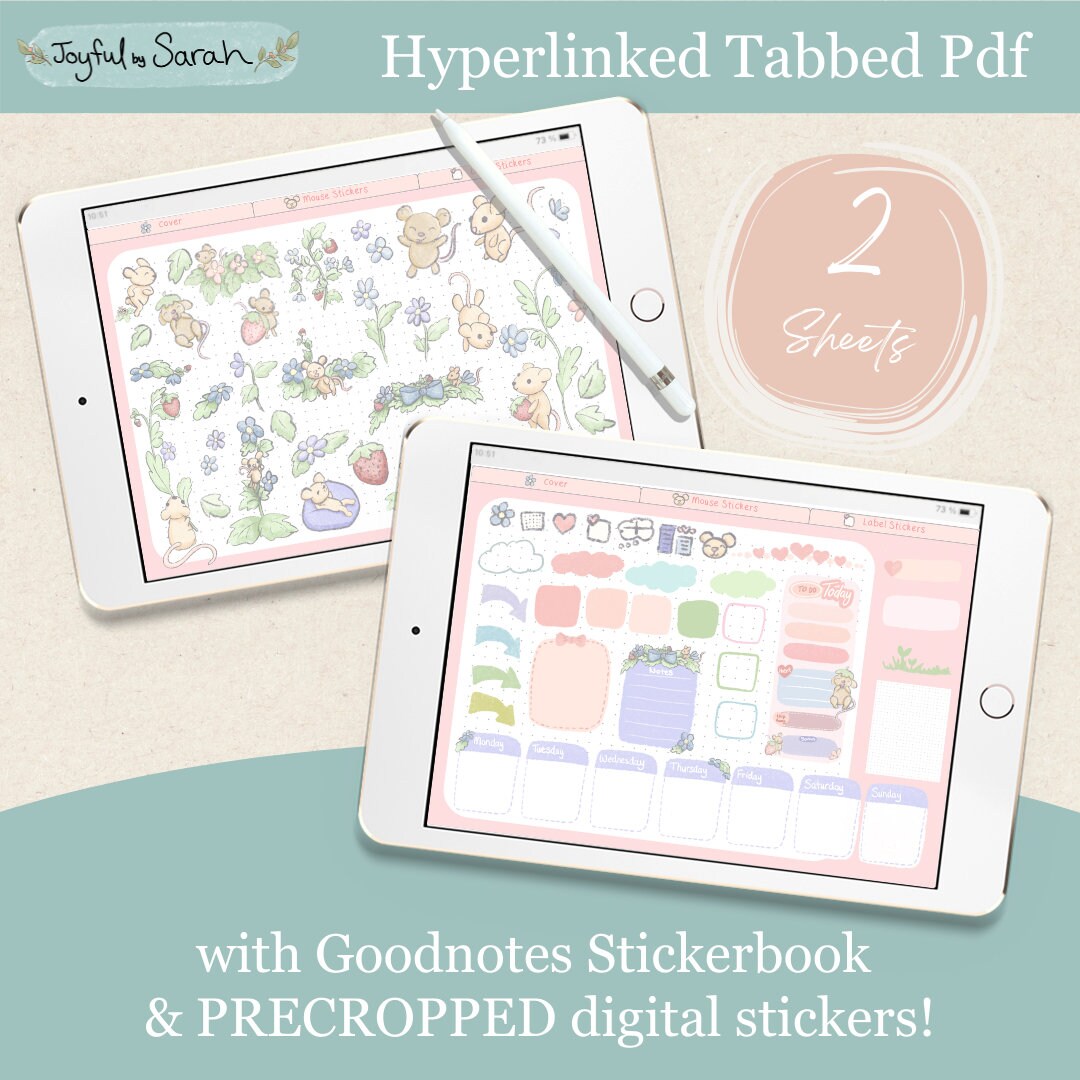 Mouse Digital Stickers Transparent PNGS Cute Clip Art Kawaii Digital ...