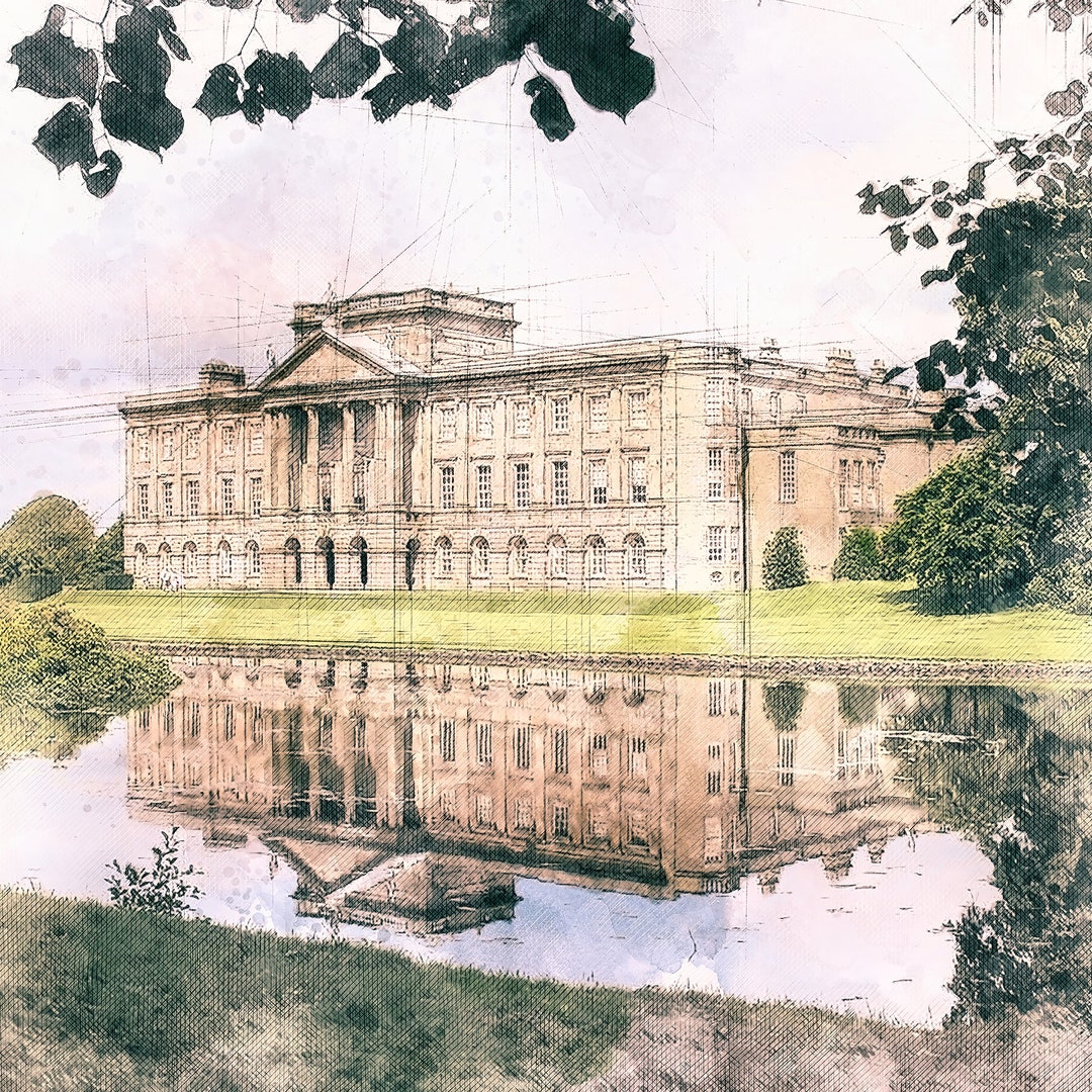 Pemberley Manor Framed Art Print: Pride & Prejudice Fan Art (16x16 ...