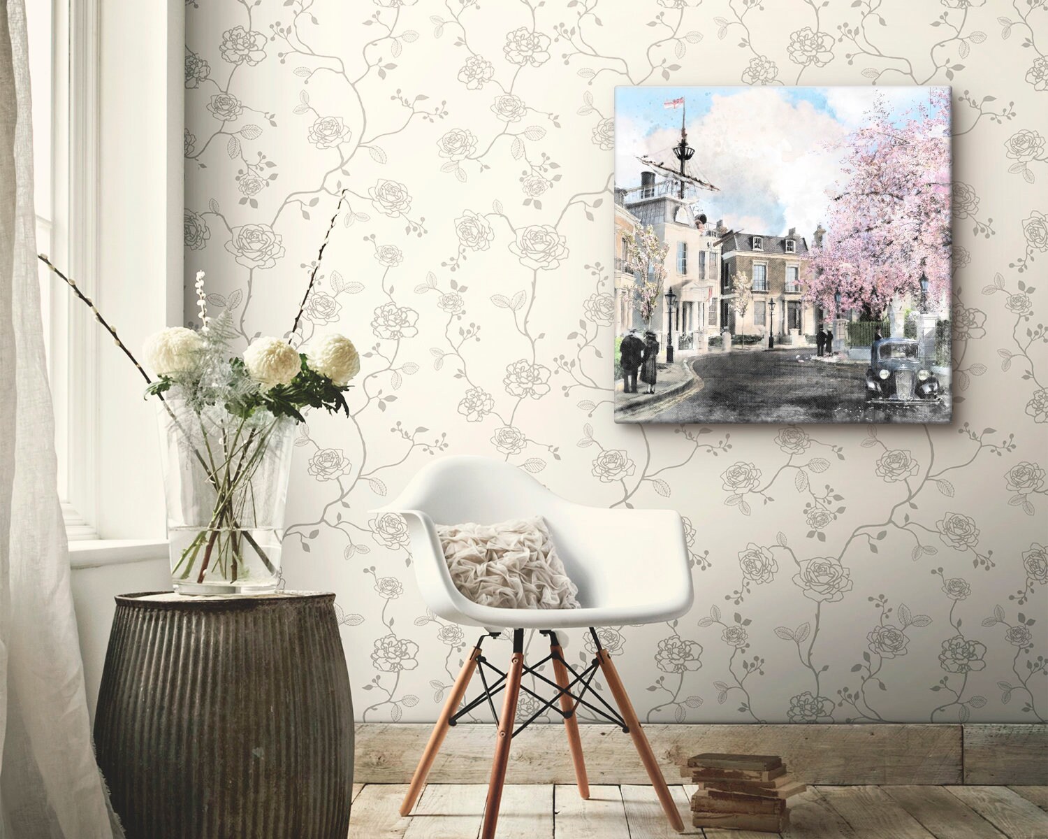 17 Cherry Tree Lane Illustration Canvas Wrap. Wall Art. - Etsy