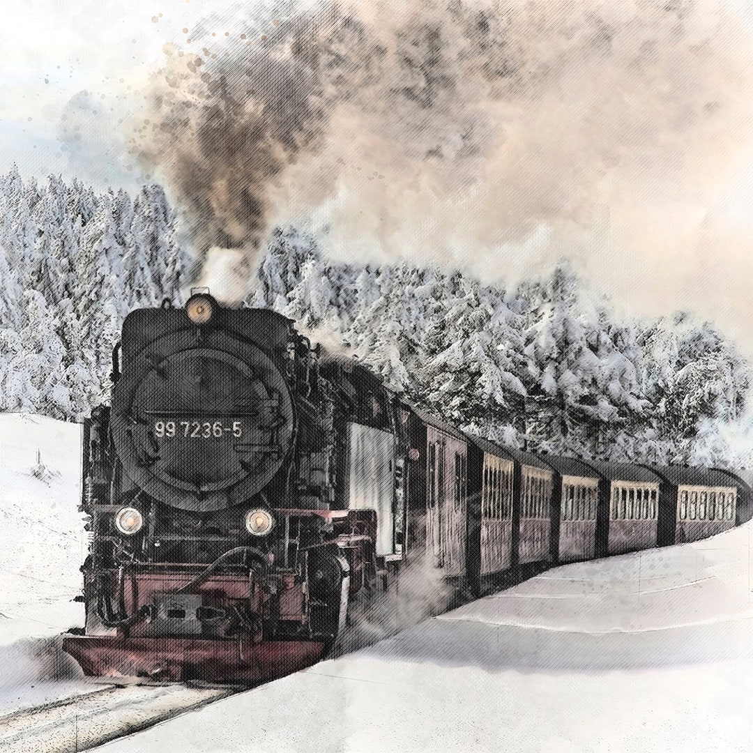Orient Express Illustration Canvas Wrap. Wall Art. Canvas, 6 Sizes ...
