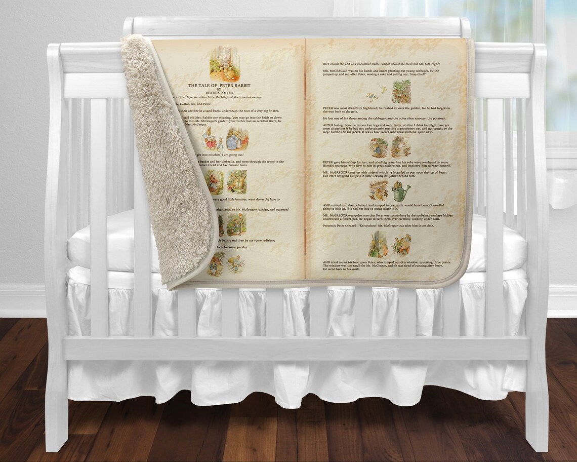 The Tale of Peter Rabbit Storybook Baby Blanket. Beatrix | Etsy