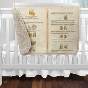 The Tale of Peter Rabbit Storybook Baby Blanket. Beatrix Potter Sherpa ...