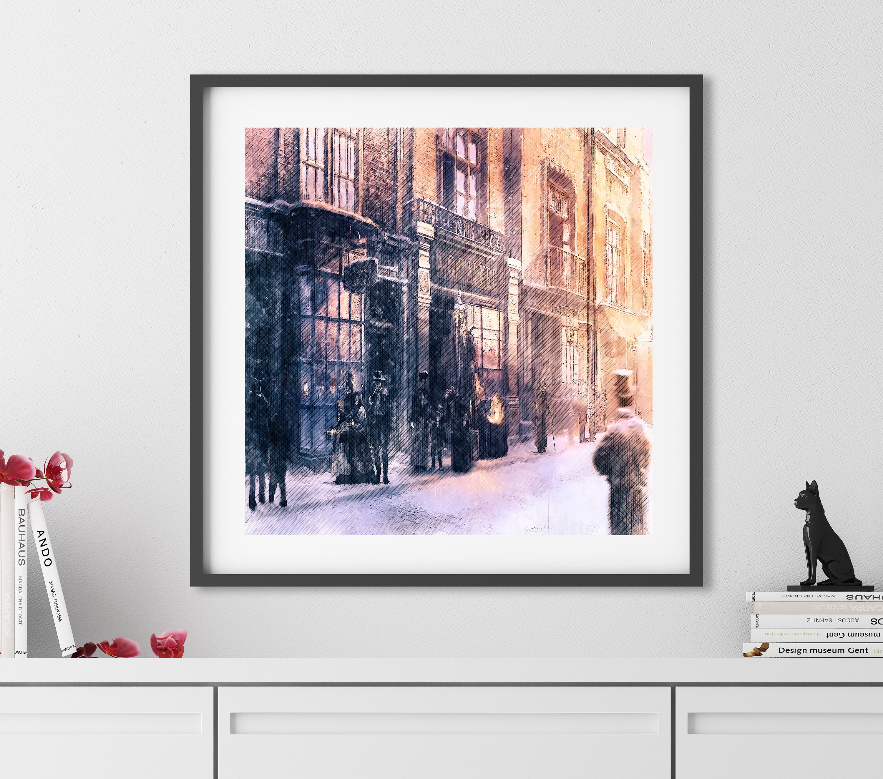 Dickensian London Canvas Poster. A Christmas Carol Wall Art. | Etsy