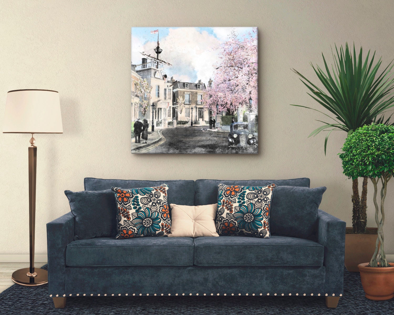 17 Cherry Tree Lane Illustration Canvas Wrap. Wall Art. - Etsy