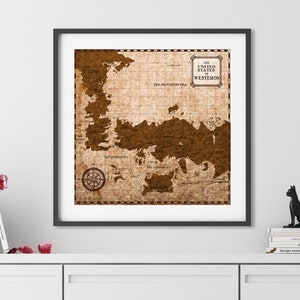 Westeros & Essos Map Canvas Poster. Wall Art. Canvas Poster Print, 3 ...