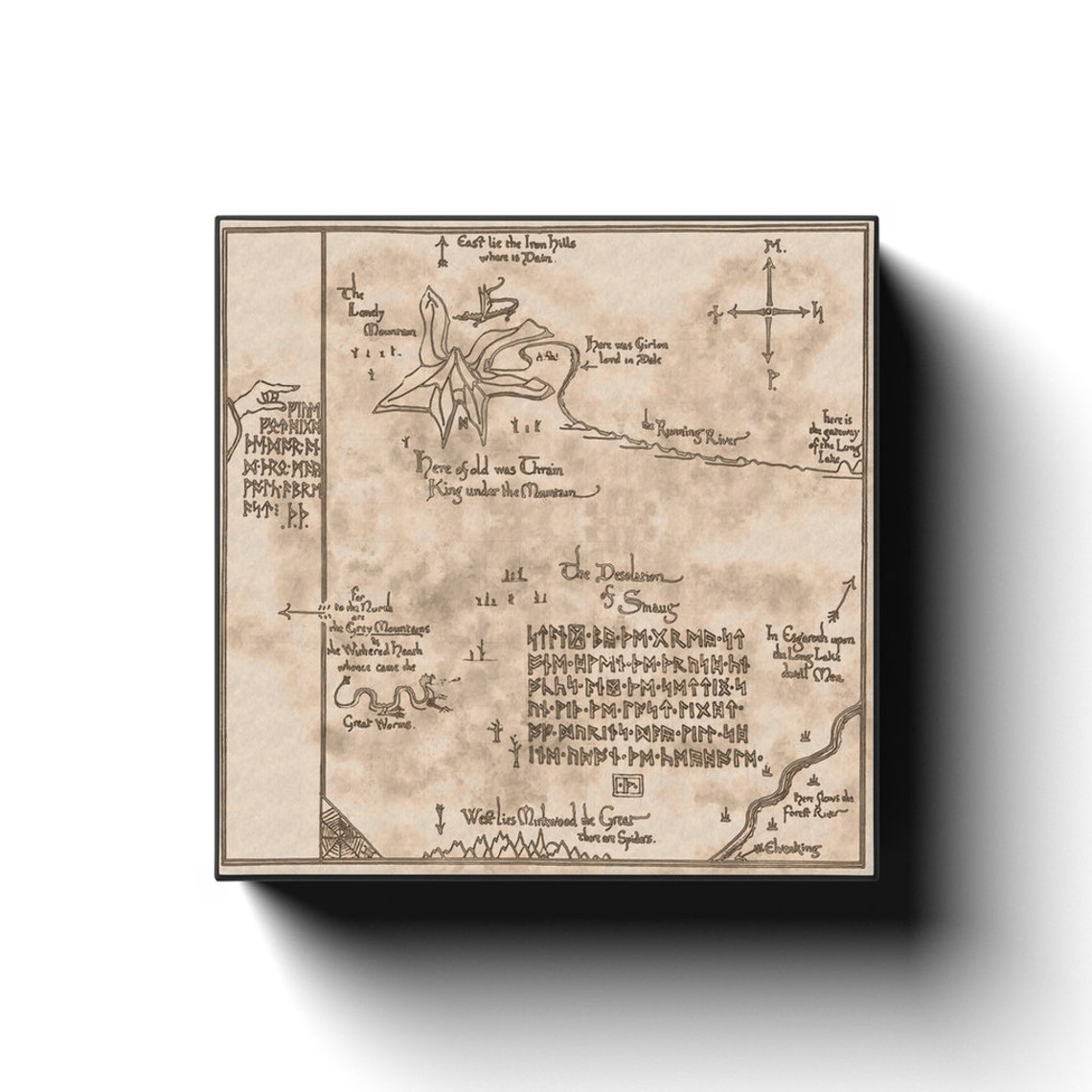 Thror's Map Canvas Wrap. Hobbit Wall Art. Canvas 6 Sizes. | Etsy