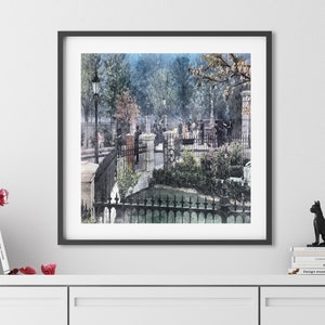 Cherry Tree Lane Park Illustration Art Print. Wall Art. Poster Print, 3 ...