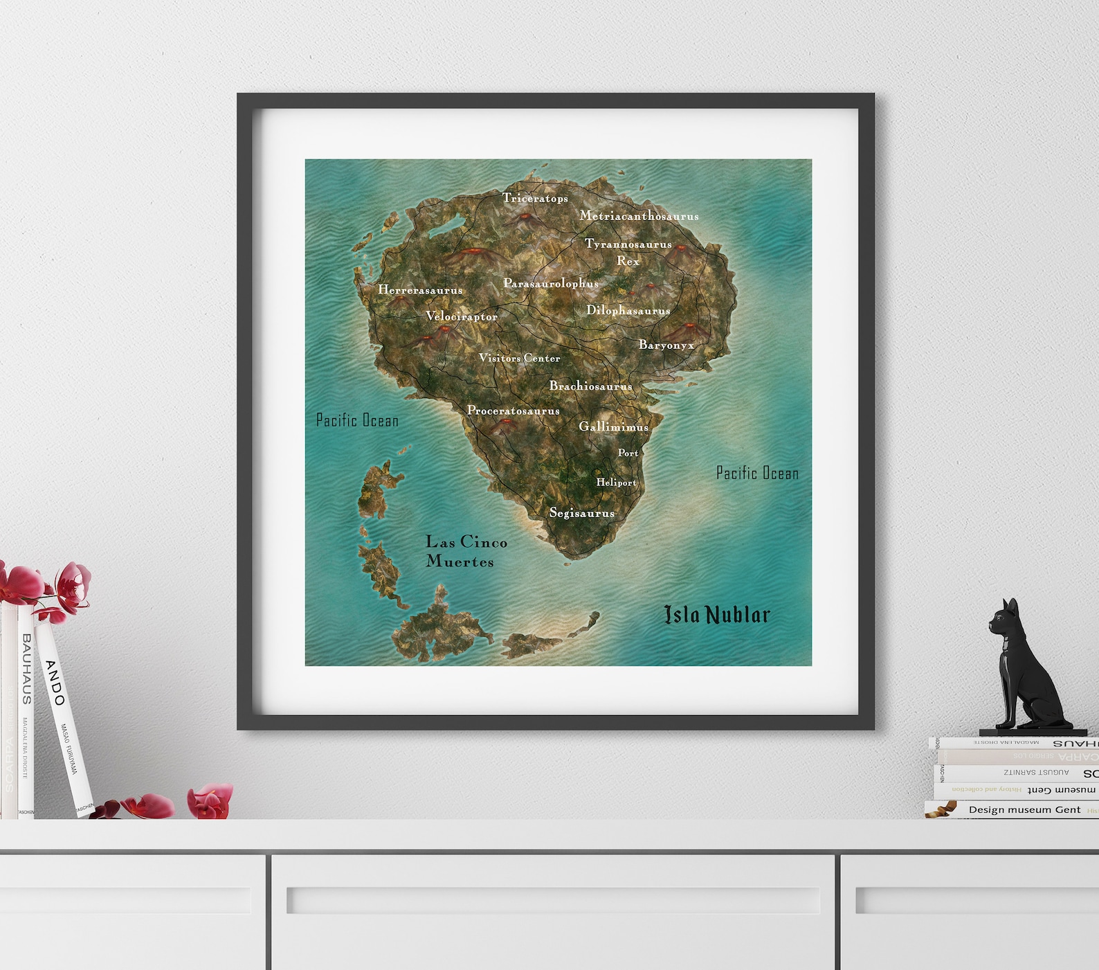 Jurassic Park Map Canvas Poster. Wall Art. Canvas Poster | Etsy