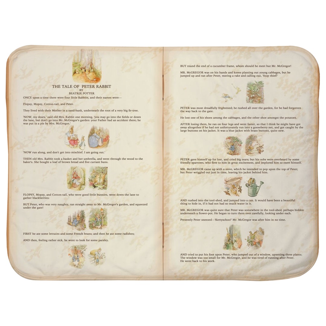 The Tale of Peter Rabbit Storybook Baby Blanket. Beatrix Potter Sherpa ...