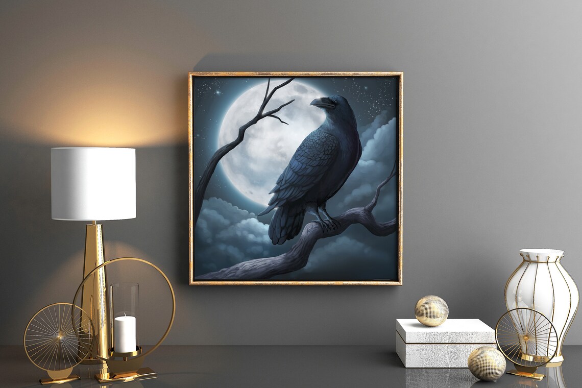 The Raven Edgar Allan Poe Canvas Poster. Wall Art. Canvas | Etsy