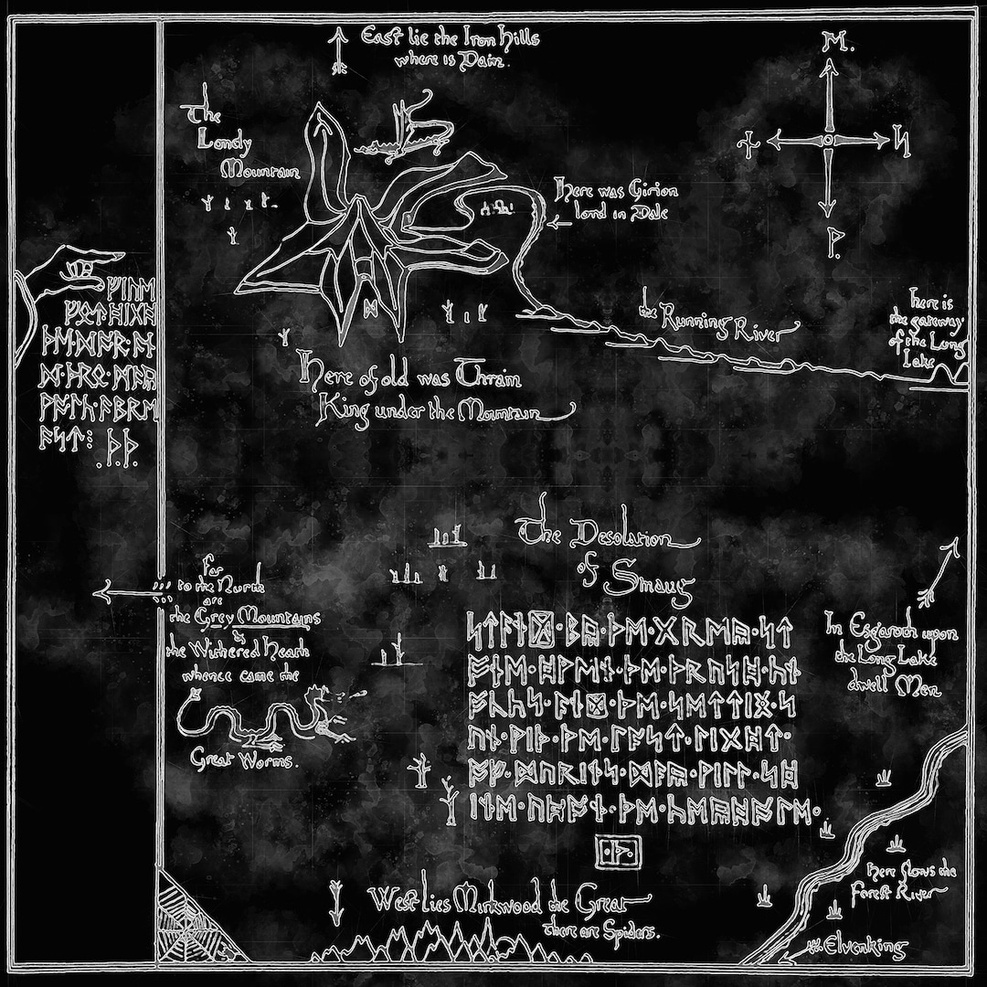 Thror's Map Canvas Poster. Hobbit Wall Art. Canvas Poster Print, 3 ...