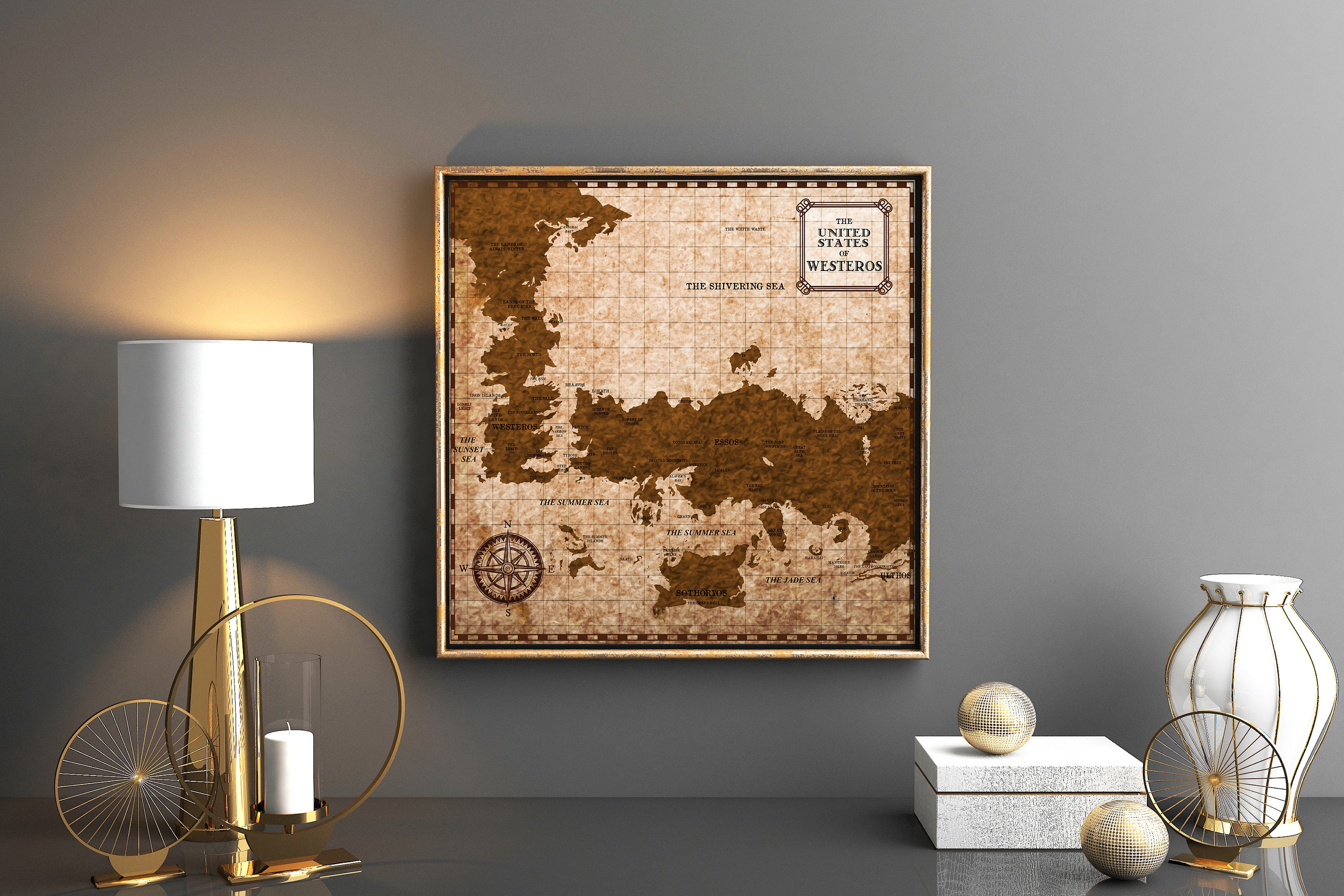Westeros & Essos Map Art Print: Game of Thrones Fan Art - Etsy