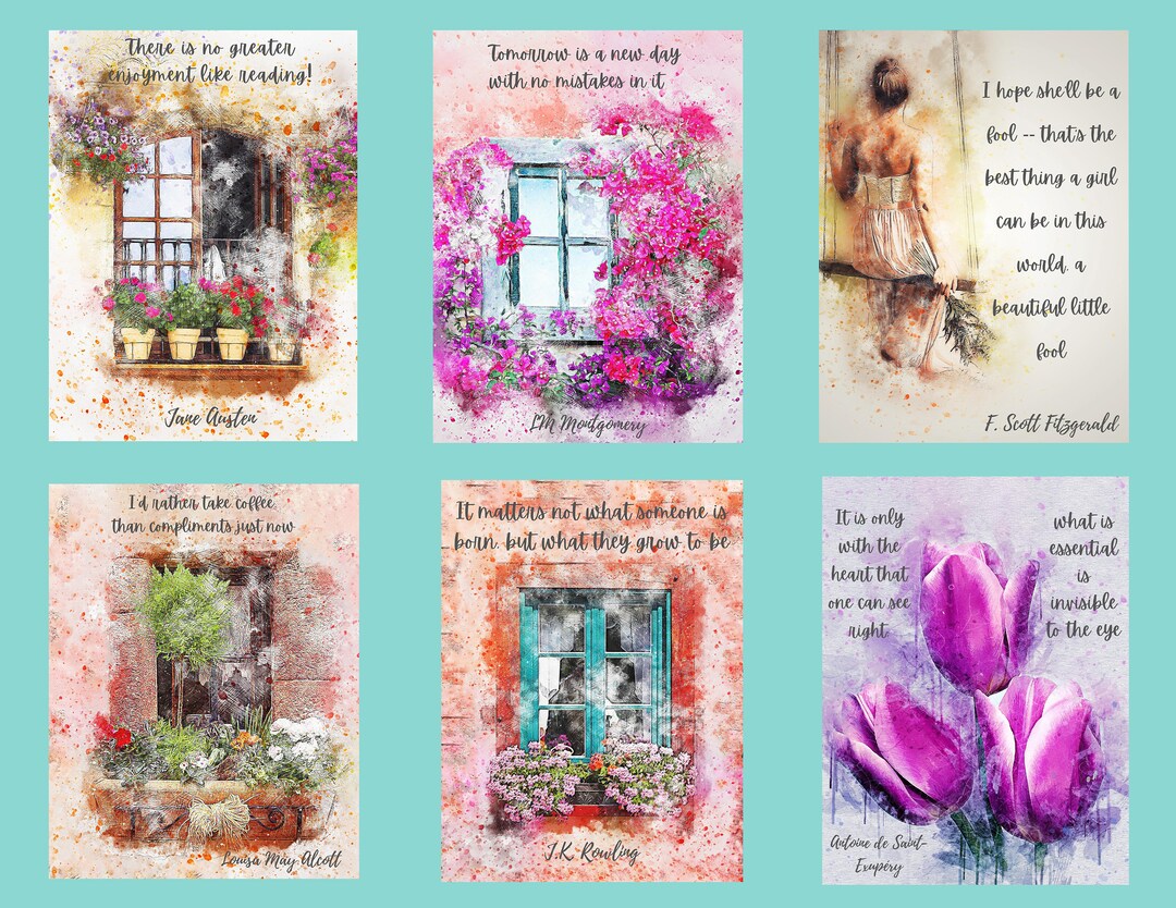 Printable Literary Quotes Bundle, Bundle of 12, Instant Digital ...