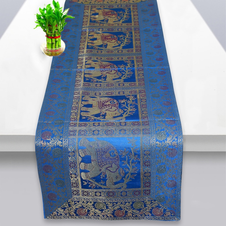 Indian Table Runner Rustic Home Decorative Silk Mandala Design | Etsy