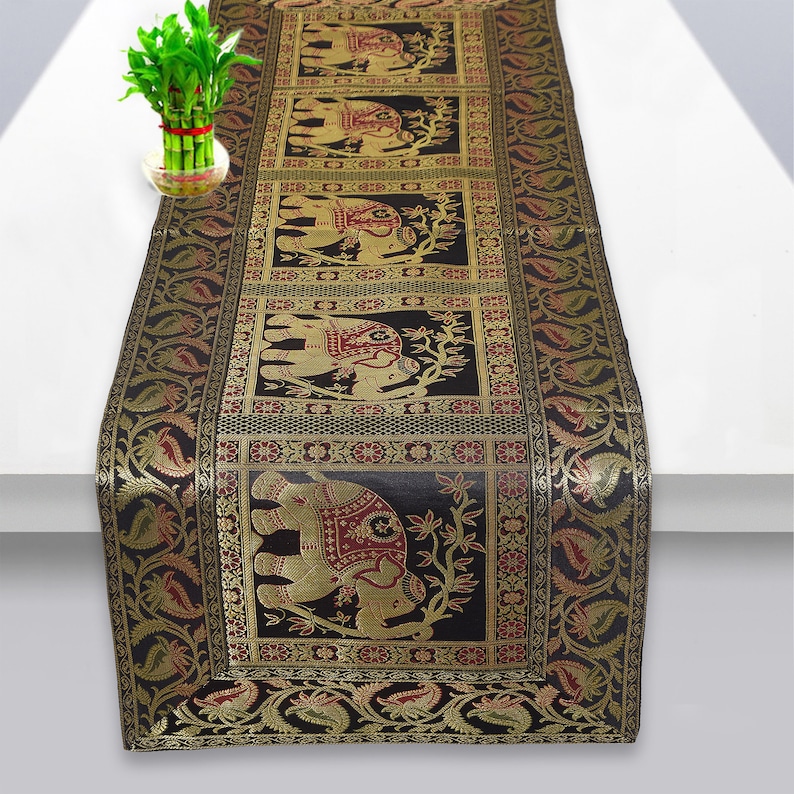 Indian Table Runner Rustic Home Decorative Silk Mandala Design | Etsy