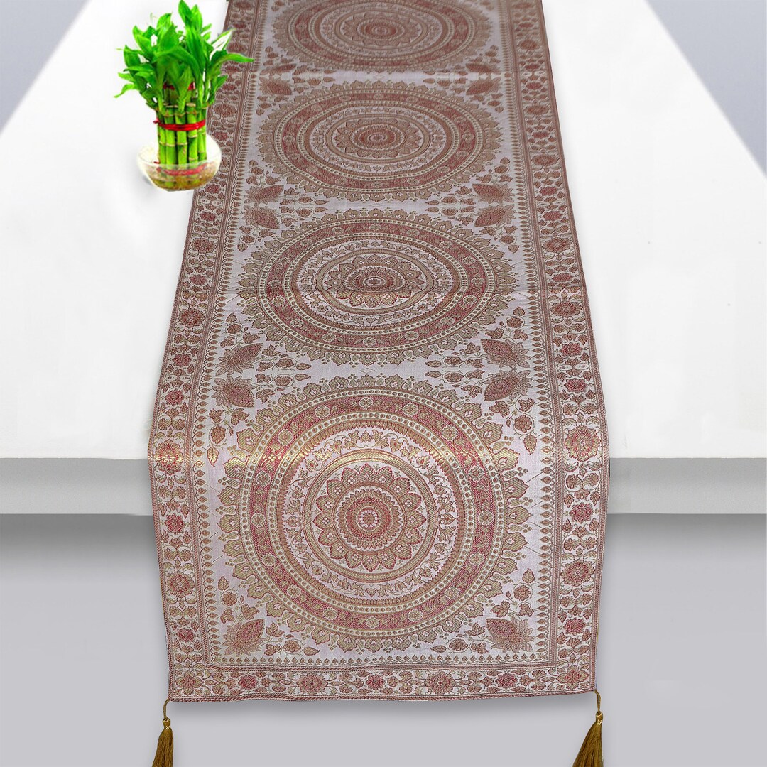 Handmade Mandala Brocade Table Runner: Indian Wedding Home Decor (60 X ...
