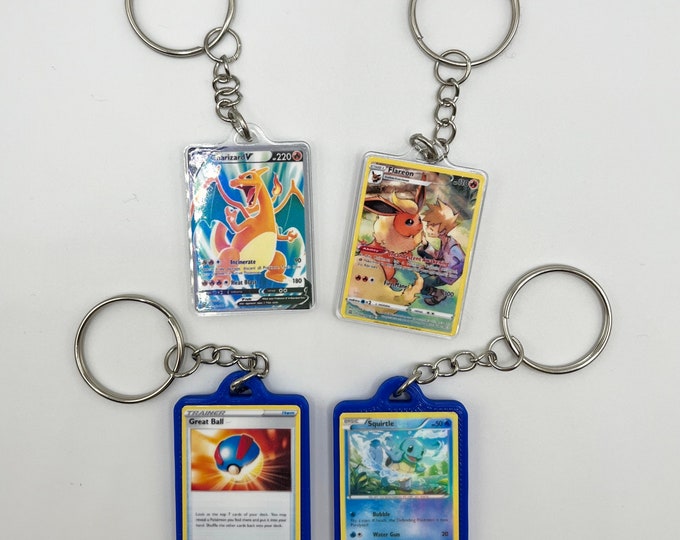 Pokemon Card Keychain Any Card You Want - Etsy