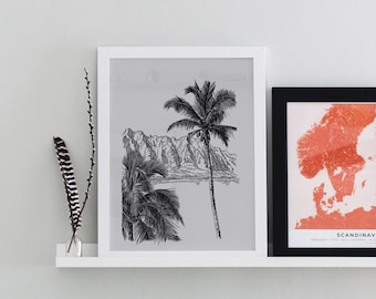 Maui Black Sand Beach Original Drawing Hawaii Maui Beach | Etsy
