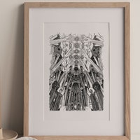 Sagrada Familia Art Print: Gaudi Inspired Barcelona Poster (digital ...