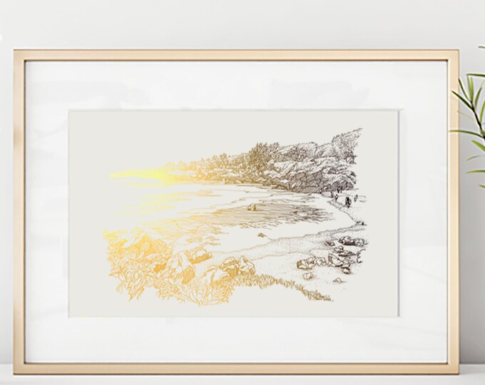 Maui Black Sand Beach Original Drawing Hawaii Maui Beach - Etsy